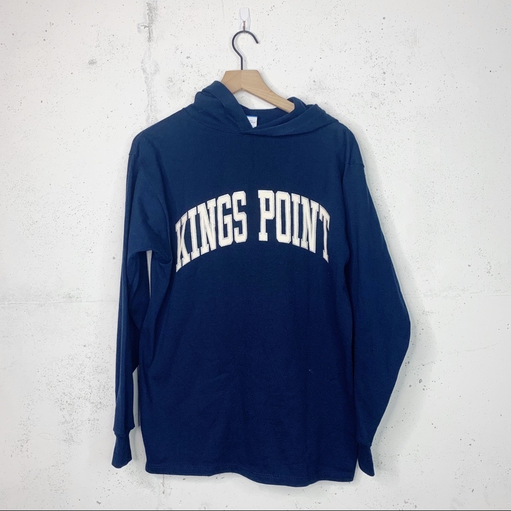 Champion Vintage Kings Point Navy Blue Hooded Sweatsh… - Gem